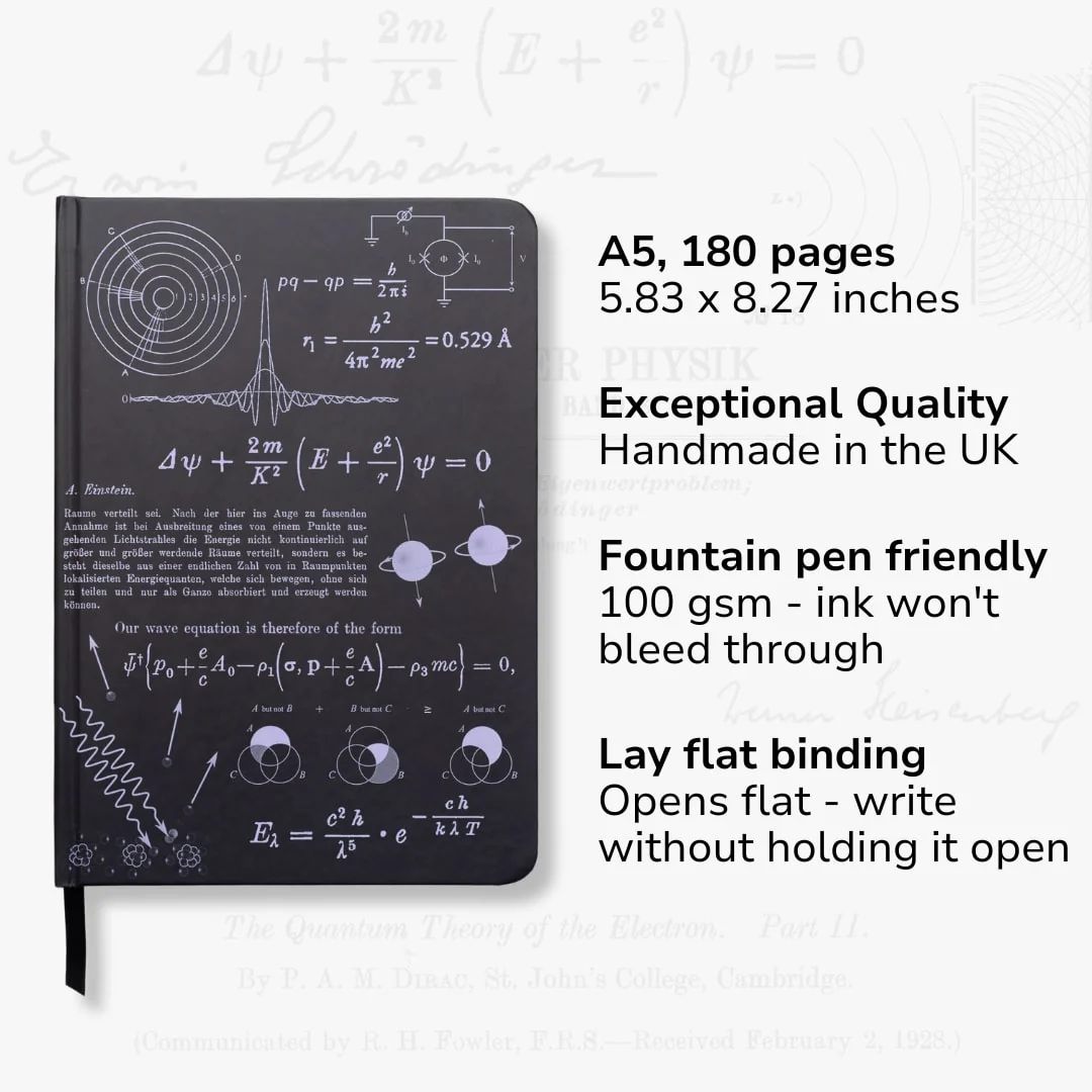 Atoms to Astronauts Quantum Physics A5 Hardcover Notebook | First Light Optics